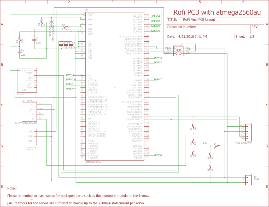 Spring 2016 RoFi: Finalized Fritzing Diagram, PCB Design, Alternative ...